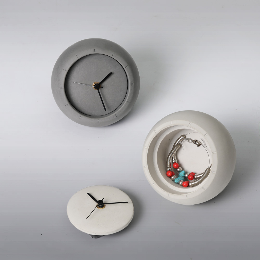 Wholesale Cement Desk Clock Modern Luxury Quartz Concrete Table Clocks ...